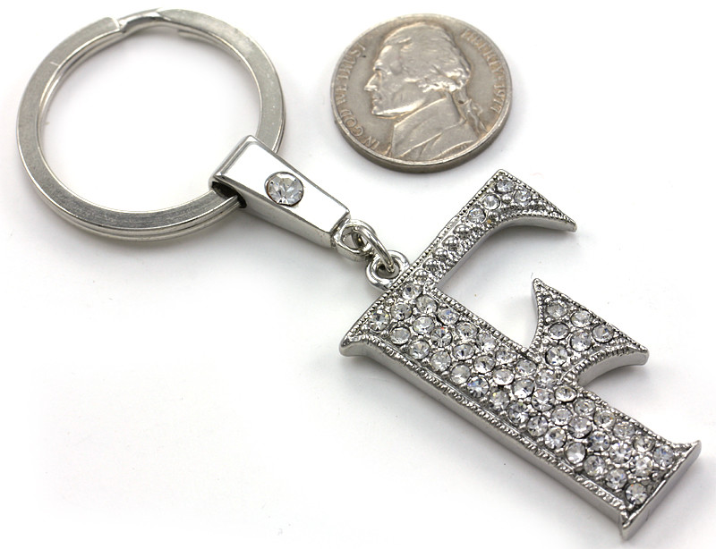 Clear Name Alphabet Initial Letter A-Z Car Keychain Key Ring Wedding ...