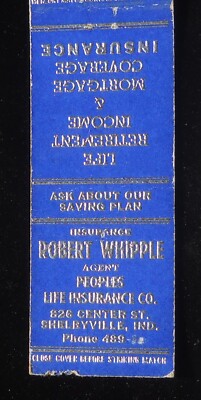 1940s Robert Whipple Agent Peoples Life Insurance Co. Phone 489 ...