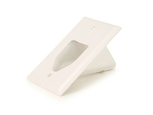 White 1-Gang Pass Through Wall Plate Low Voltage for HDMI Home Theater ...