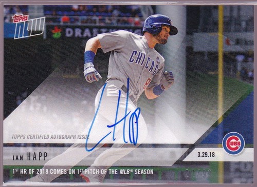 Ian Happ Cubs Autograph 1st HR MLB Season 1st Pitch 2018 Topps NOW 1B ...