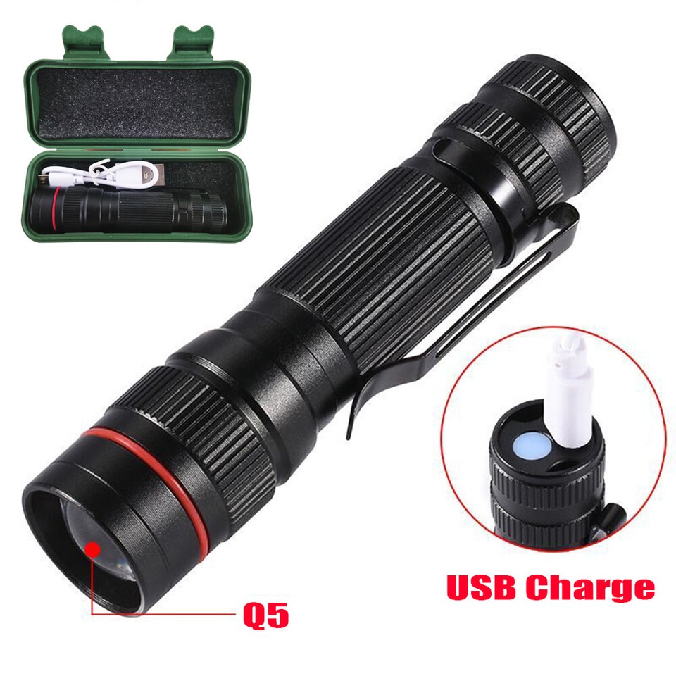 1000000Lumens Super Bright LED Tactical Flashlight Rechargeable LED ...