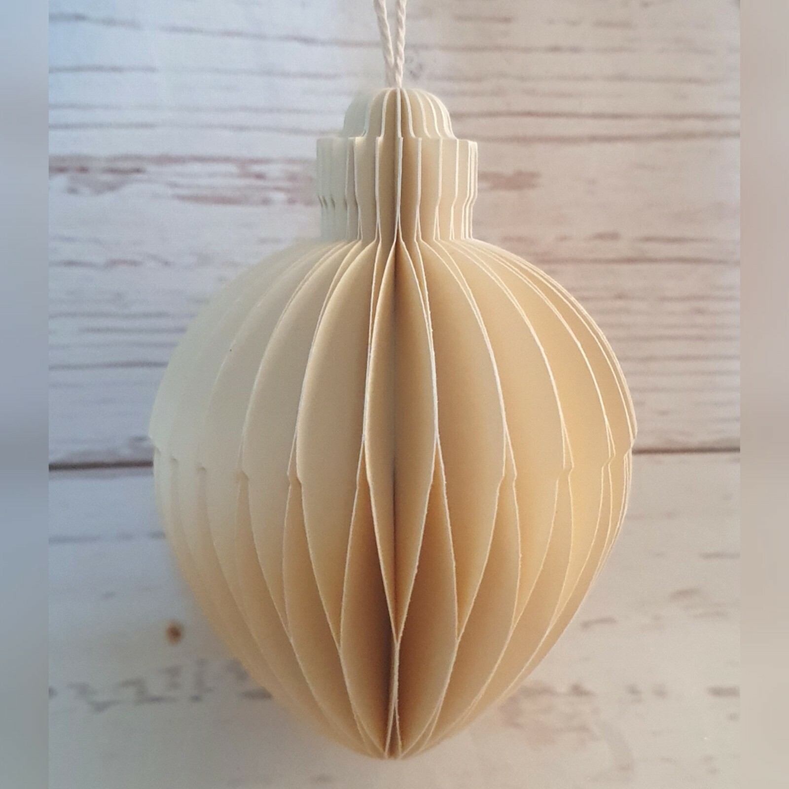 Paper Christmas Tree Bauble Decorations, Natural Neutral Décor Origami ...