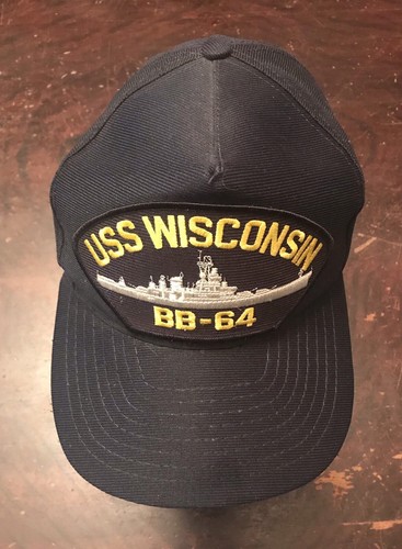 VINTAGE USS WISCONSIN BB- 64 U.S NAVY SHIP HAT U.S MILITARY BASEBALL ...