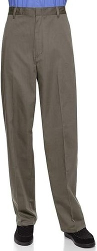Mens AKA Half Elastic Relaxed Fit Wrinkle Free Flat Front Slacks Olive ...