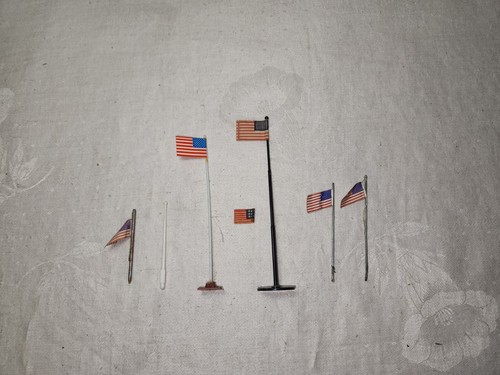 Vintage HO Scale Flags Flagpole Lot 7 Pieces | eBay