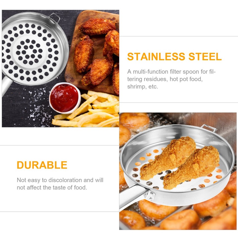 Large Colander for Kitchen Hand Strainer with Handle Mesh Big Holes ...