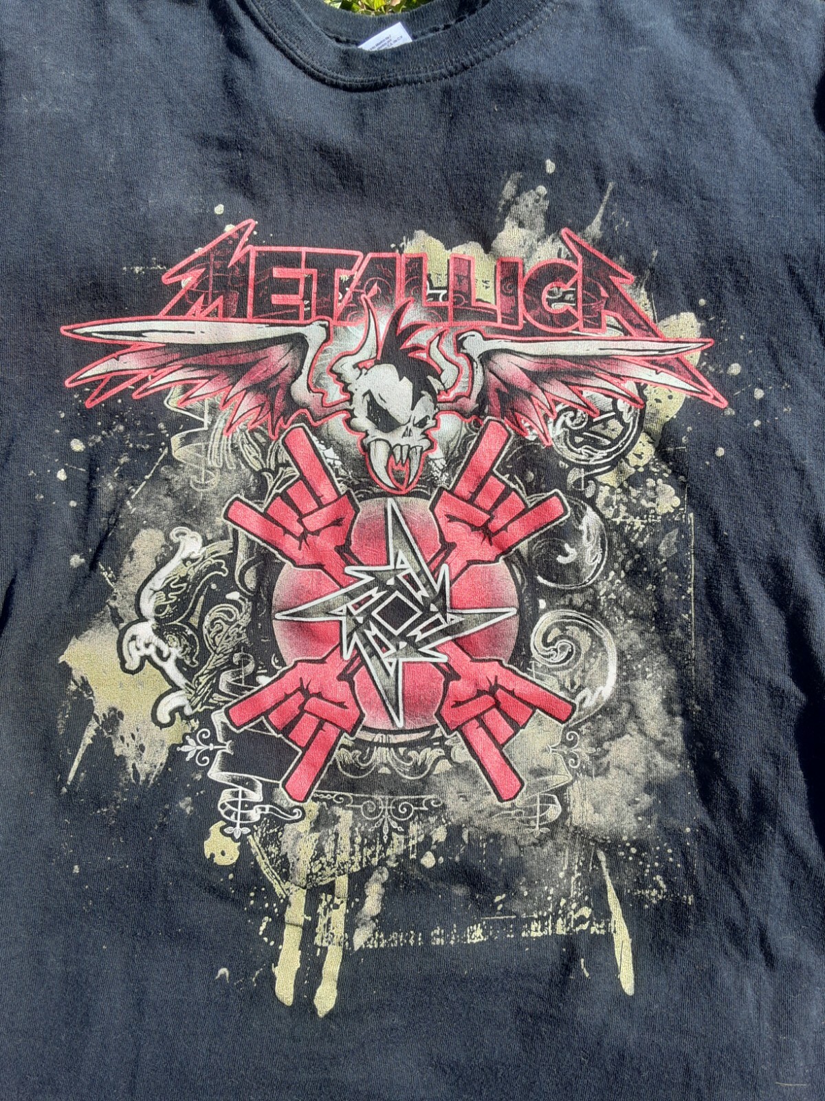 Metallica Four Hands Devil Horn Sign Black T-Shirt NW… - Gem