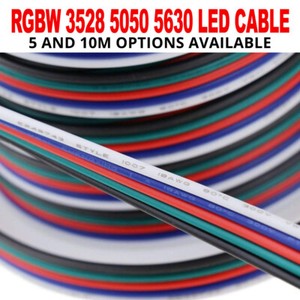 5 Pin RGB RGBW RGBWW 3528 5050 LED Strip Light 5 Colour Wire Extension ...