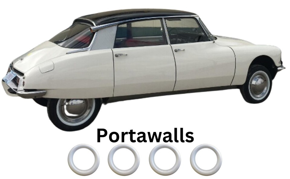 4x Portawalls White Wall Tire Insert 15" Rims SLIM profile Sidewall Set ...