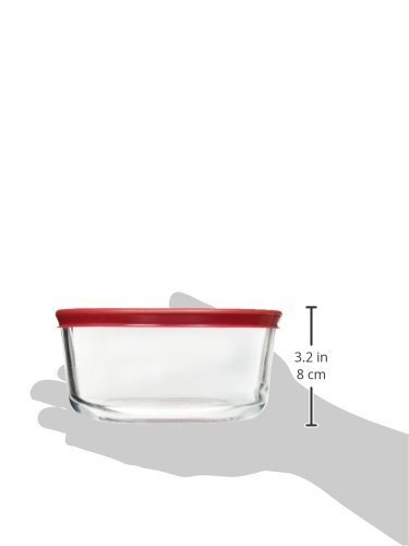 Classic Glass Food Storage Container With Lid Red 4 Cup | eBay