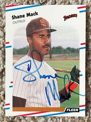Shane Mack signed 1988 Fleer - Padres | eBay