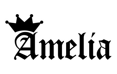 Amelia Vinyl Sticker Decal Crown Name Old English - Choose Size & Color ...