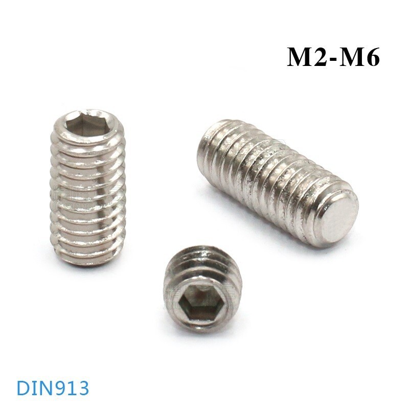 M2~M6 GRUB SCREW FLAT POINT ALLEN KEY SOCKET SET SCREW A2 STAINLESS ...