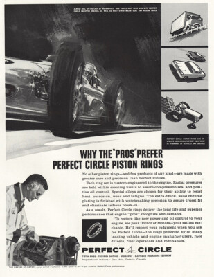 1961 Perfect Circle: Pros Prefer Piston Rings Vintage Print Ad | eBay