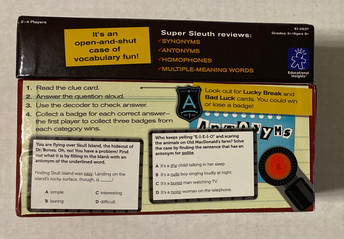 Super Sleuth Learning Game Educational Insights Super Sleuth Vocabulary ...