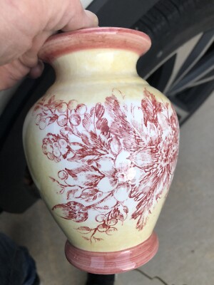Vintage Maxcera Vase Rose Toile Flowers Collectible | eBay