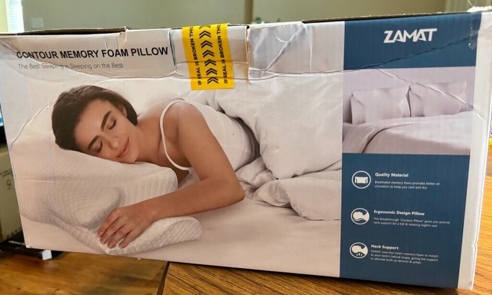 ZAMAT Adjustable Memory Foam Neck Pillow for Pain Relief With Cooling ...