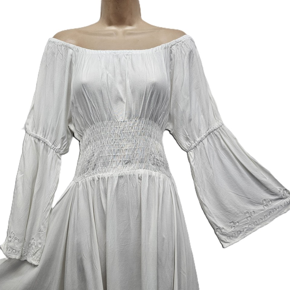 Tunic Blouse Long Sleeve Medieval Renaissance Slimming One Size 8 10 12 ...