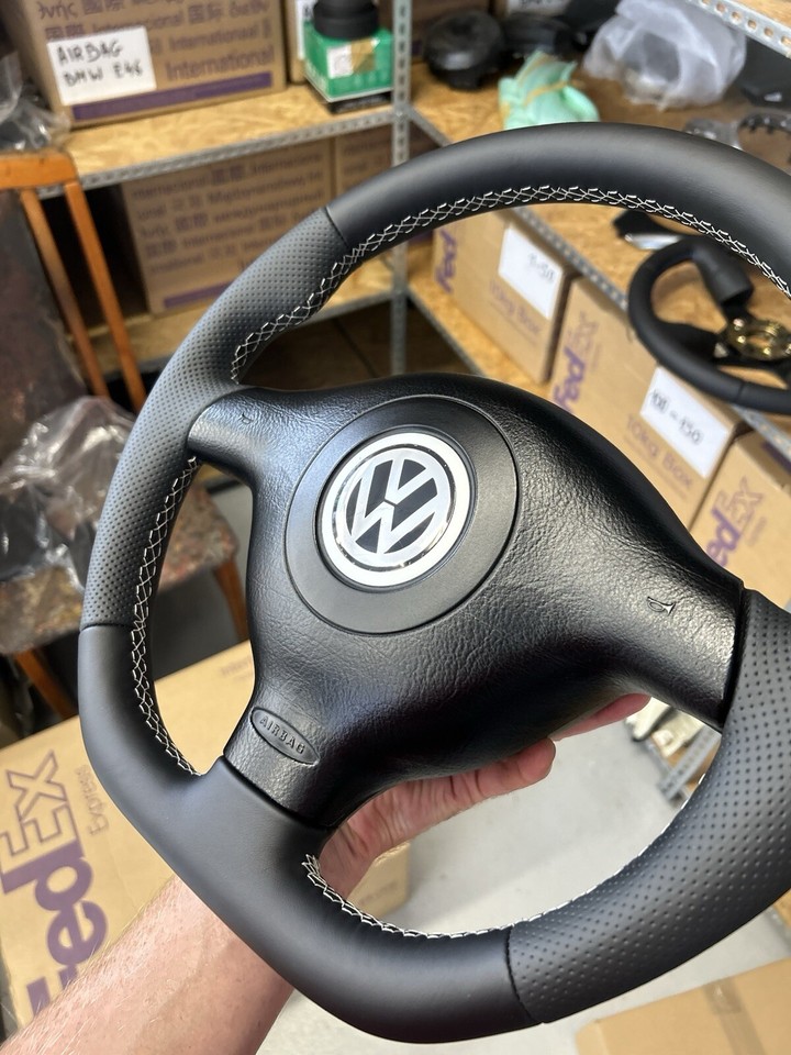 VW Golf Mk4 GTI R32 Steering Wheel Flat Bottom Passat B5 Custom Leon ...