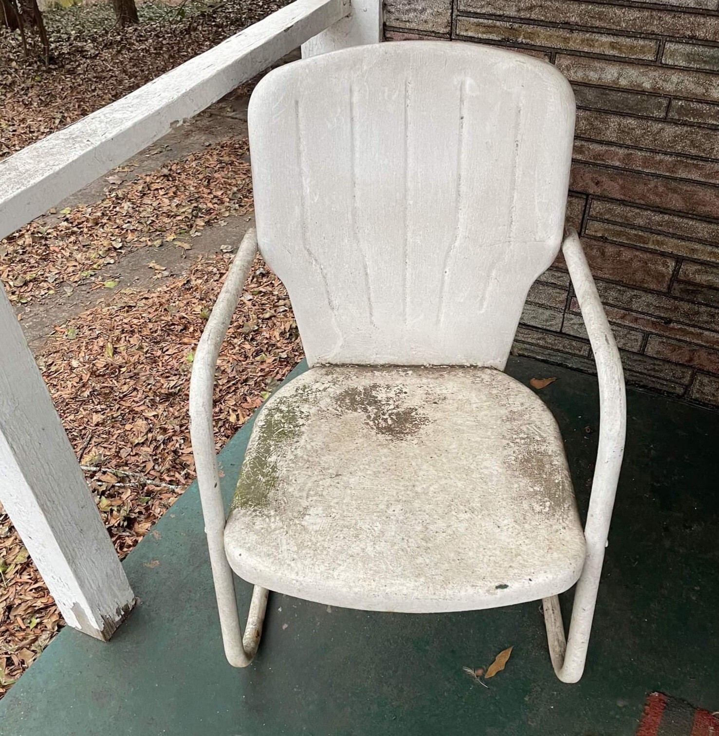 Vintage SHELL Pattern Metal Patio Chair | eBay
