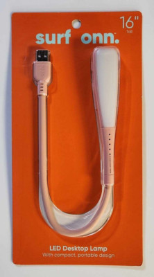 Surf Onn Led USB Pink Desktop Lamp 16" Tall Compact Portable Flex ...