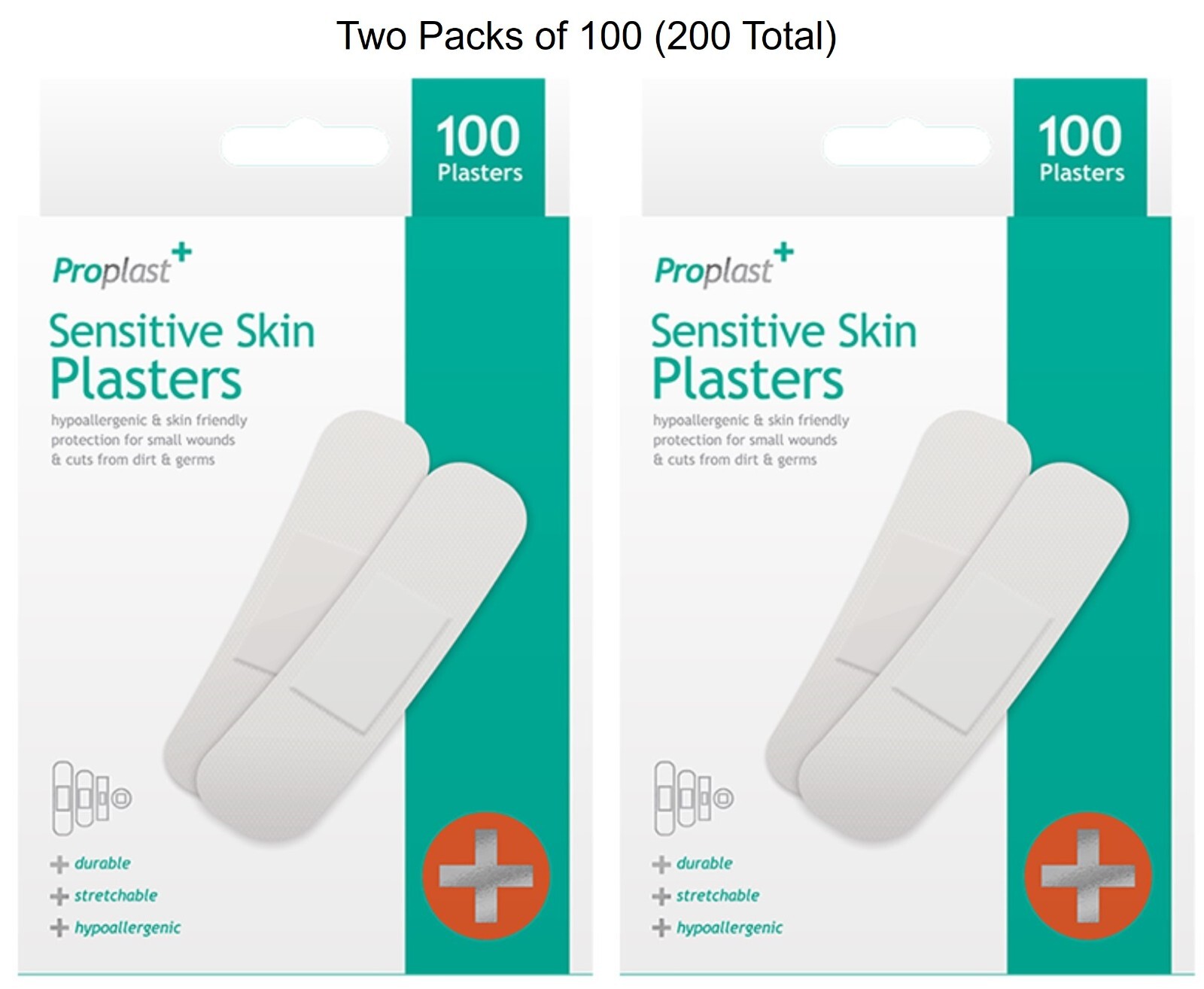 200 Sensitive Skin Plasters Assorted Size Hypoallergenic Padded ...