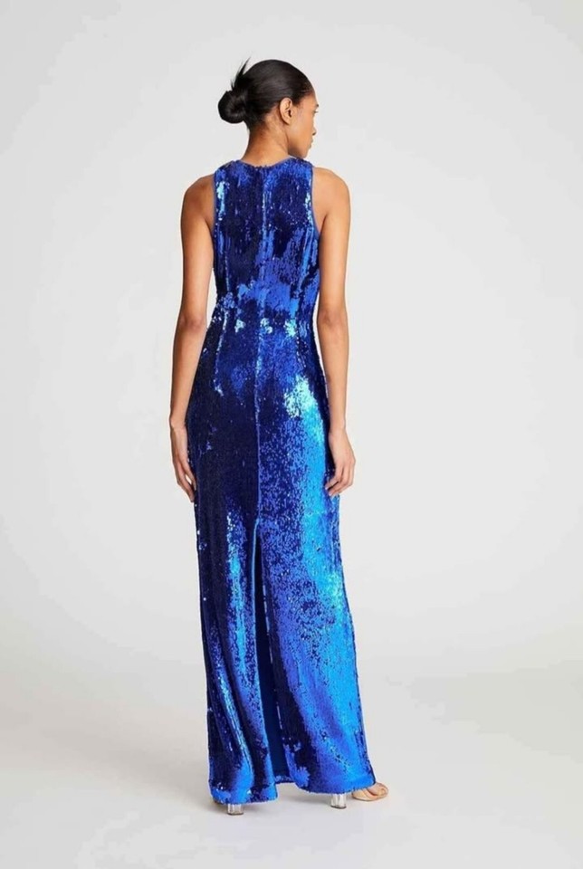 NWT Halston Hasia sequin gown In Klein Blue | eBay