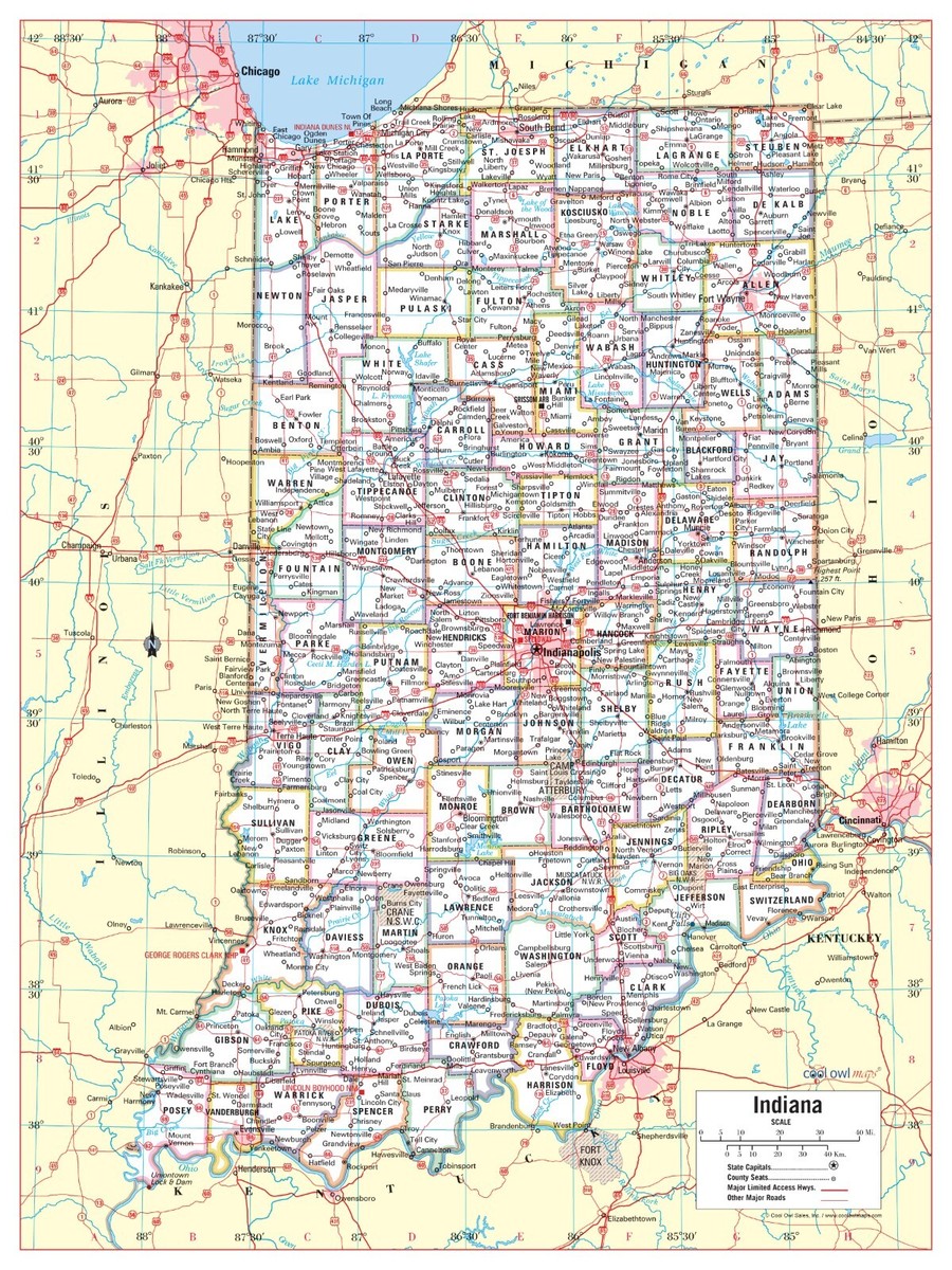 Mapa Industrial Del Estado De Indiana