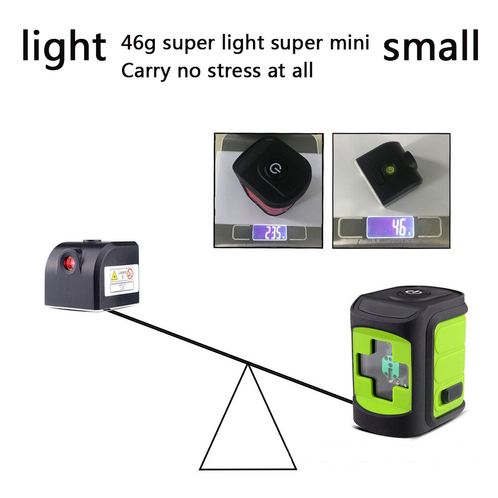 2 Lines Cross-leveling Laser Level Horizontal Vertical Cross Measuring ...