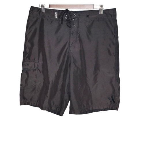 Hurley Phantom Board Shorts Swim Trunks Cargo Pocket Drawstring Black ...