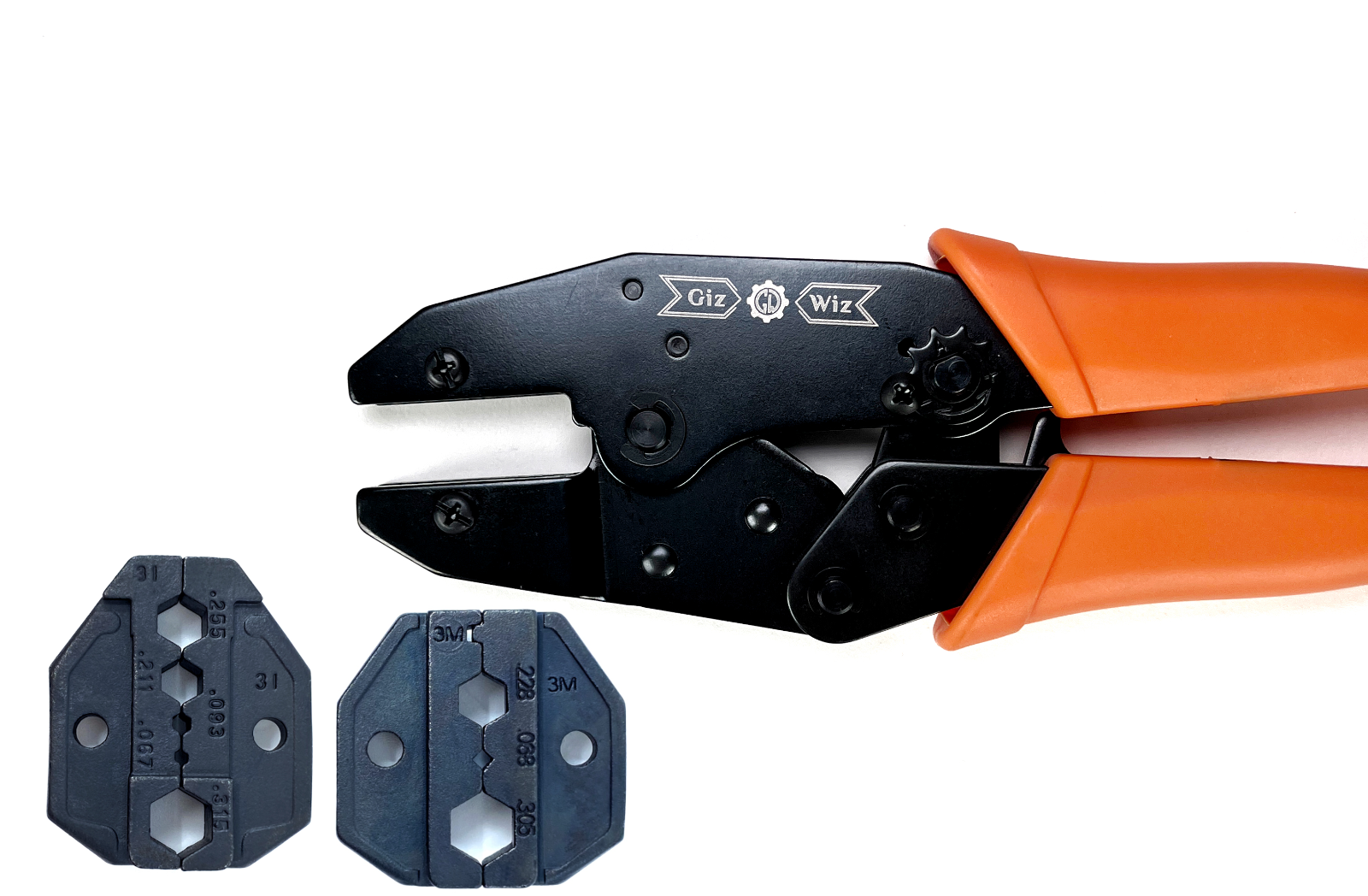 GIZWIZ Interchangeable RF Coax Ratchet Crimper 2 Die Sets RG58 RG59 RG8 ...