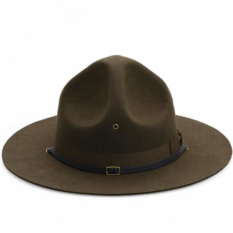 Wool Sergeant Hat Military Campaign Hat Instructor Mountie Ranger Hat ...