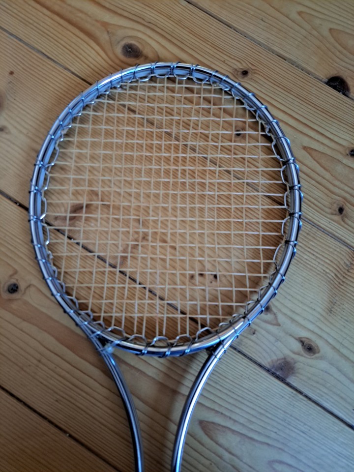 Vintage LACOSTE Steel Tennis Racket - Medium N4 w/ cover Made in France ...