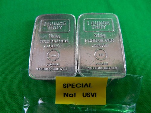 RARE 1980 Vintage "A-MARK PRECIOUS METALS" 1 Oz., .999 Silver Bar ~ 1 ...