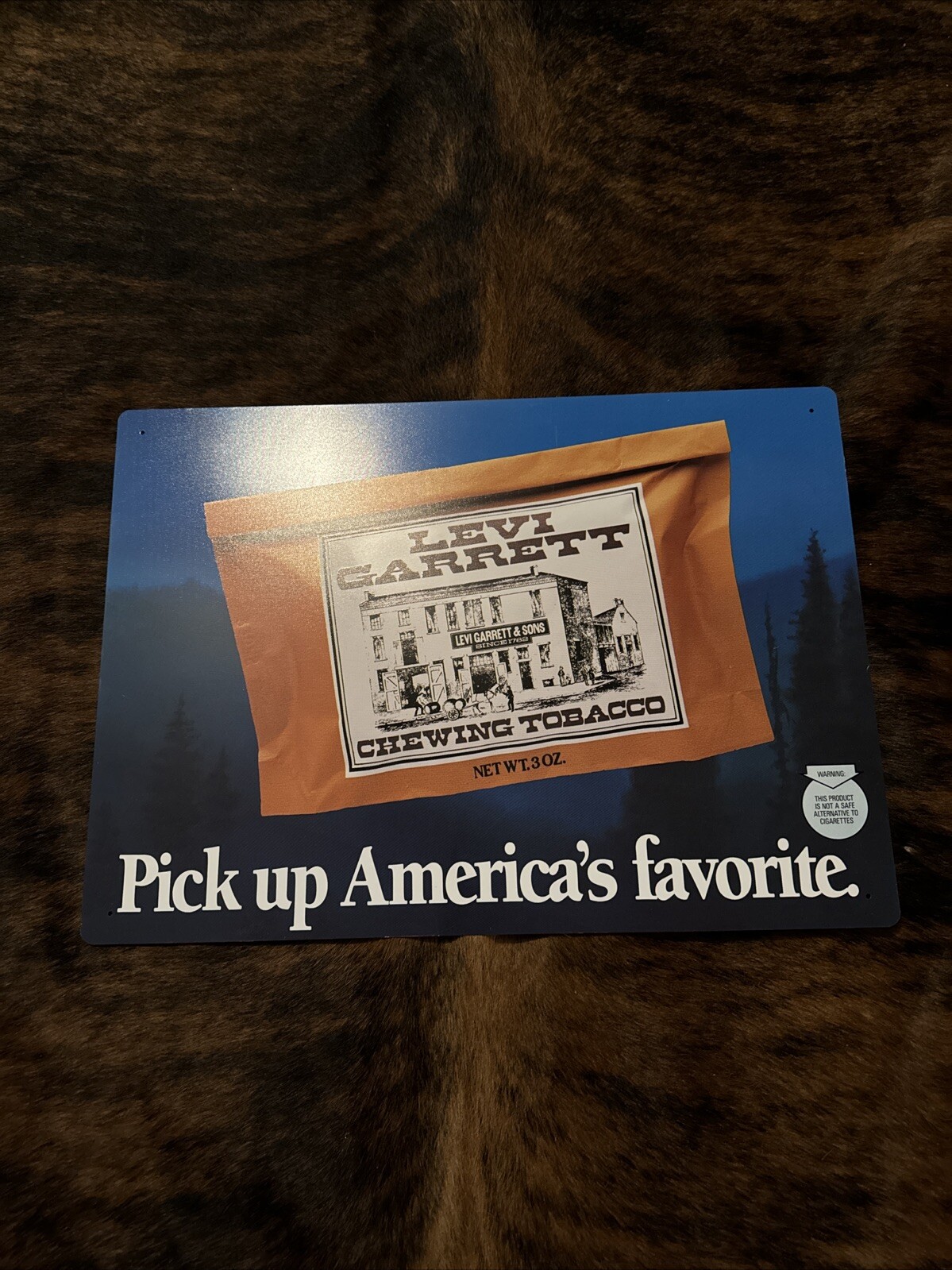 Levi Garrett Chewing Tobacco Tin Advertising Sign 21"x 15" | eBay