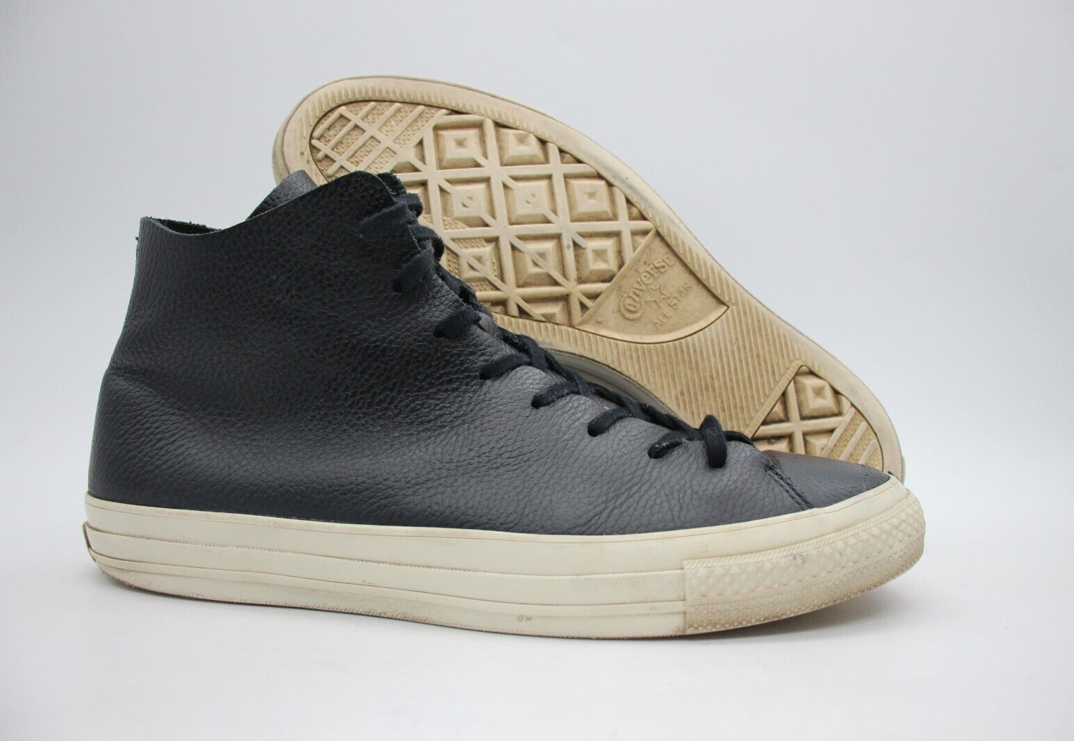 Converse with Zoom Prime Hi Black Leather Shoes Men’s… - Gem