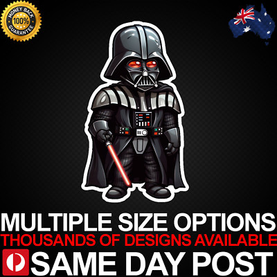 CUTE CHIBI VADER LIGHTSABER Vinyl Car Sticker Decal Laptop Character ...