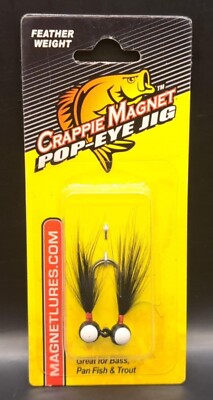Leland’s Lures Crappie Popeye Jig Fishing Lure 2 Pack ~Black 1/16 Size ...