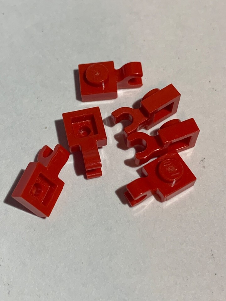 LEGO Parts 6019, 61252 (6pcs) Plate, Modified 1x1 w/Clip Horizontal ...