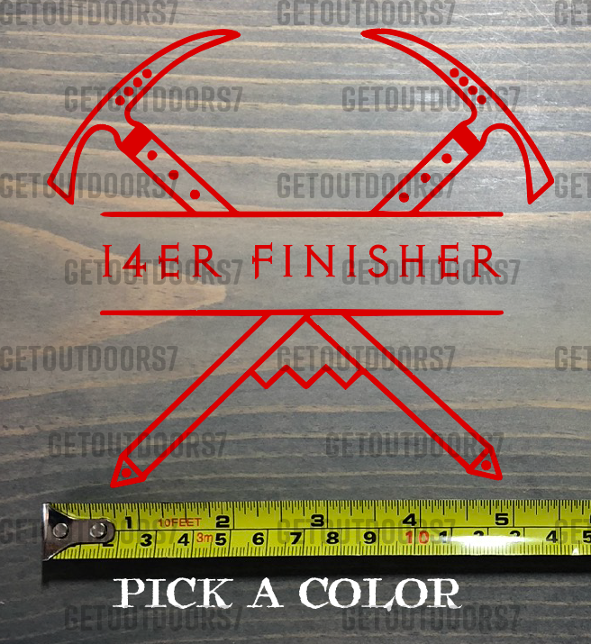 14er Finisher Sticker 5.5" Decal Colorado 14ers Fourteeners XO Climbing ...