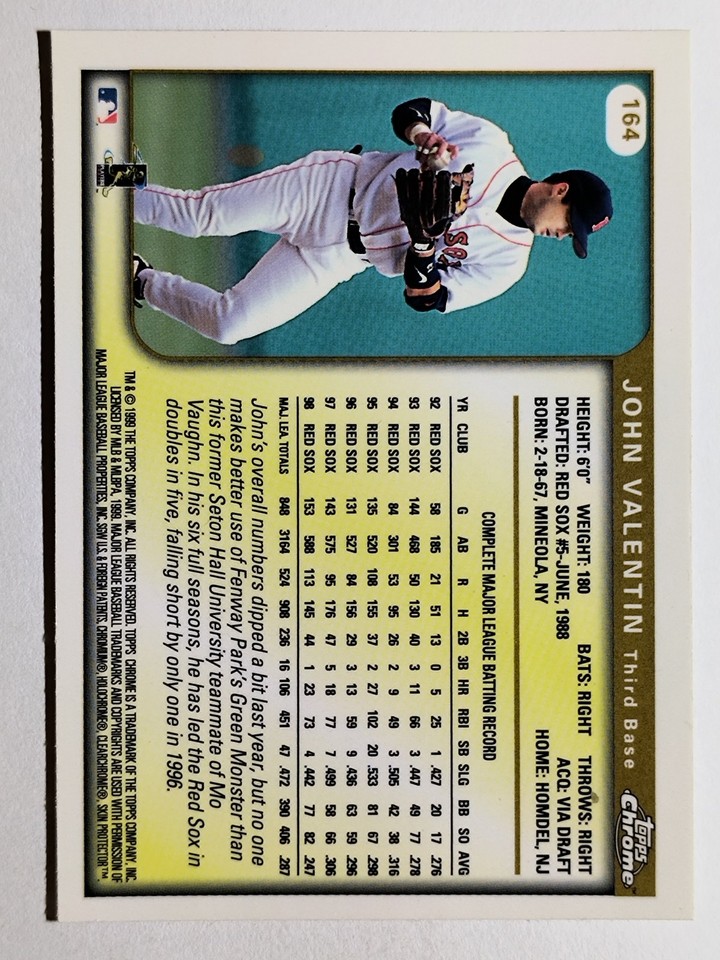 1999 Topps Chrome #164 John Valentin | eBay