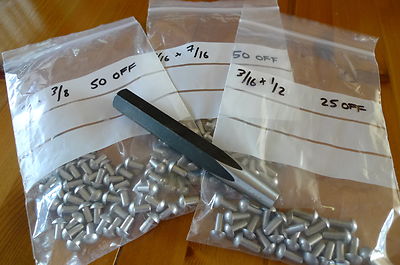 Land Rover Solid Aluminium Rivet Kit 3/16" & Snap Punch Tool for Series ...