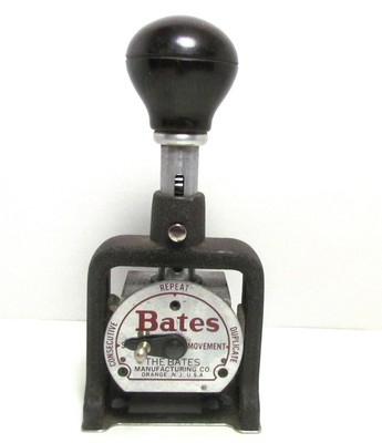 ANTIQUE BATES NUMBERING MACHINE STAMP | eBay