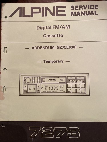 ALPINE 7267 7274 7282 7283 SERVICE MANUAL U PICK MODEL# | eBay