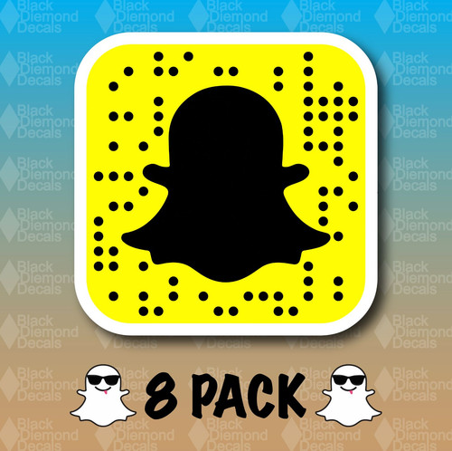 Snapchat Snapcode QR Code 8 PACK 3" Custom Vinyl Decal Sticker JDM Snap ...