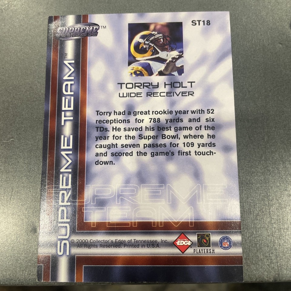 2000 Collector's Edge Supreme Team St. Louis Rams Football Card #ST18 ...