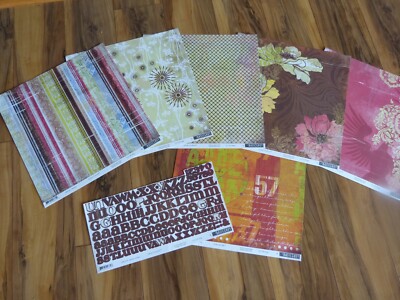 Basic Grey Scrapbook Paper Retired 5 Sheets Urban Couture + 1 Color Me ...