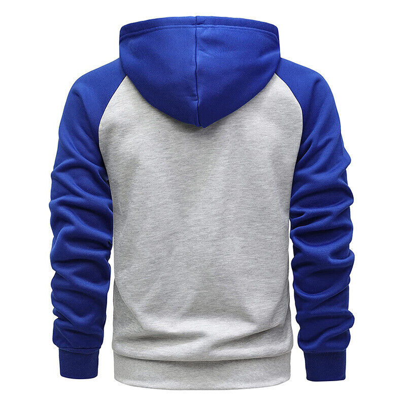 Sweatshirt Long Sleeve Winter Hooded Tops Coat Colorblock Zip Up Hoodie ...