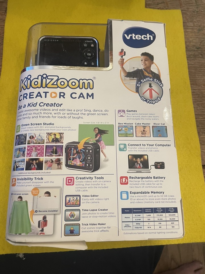 VTech KidiZoom Creator Cam HD Video Kids' Digital Camera Green Screen ...