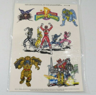 Vintage 90s Mighty Morphin Power Rangers Window Cling Decals 20 ...
